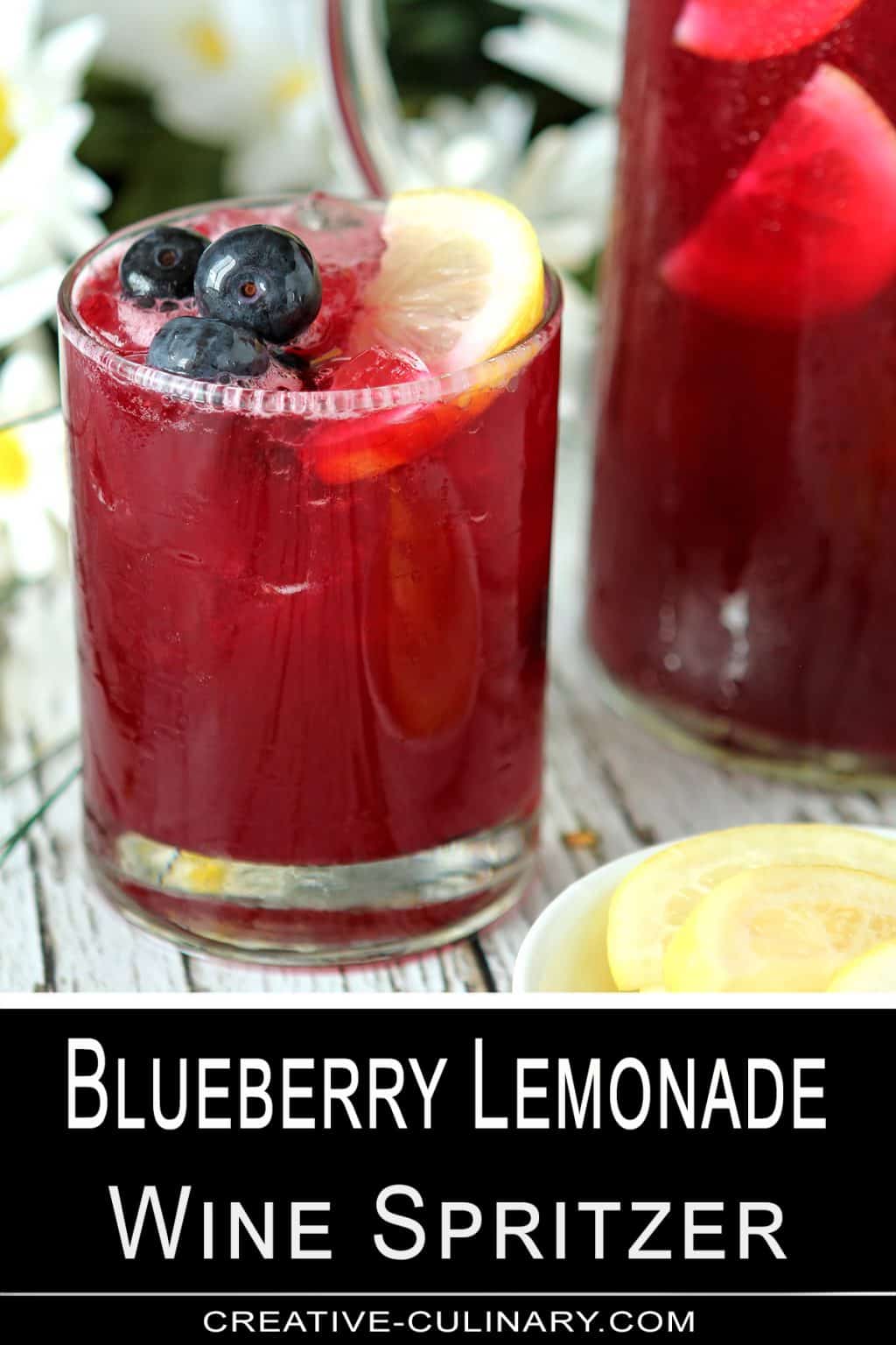 Blueberry Lemonade Wine Spritzer - Creative Culinary