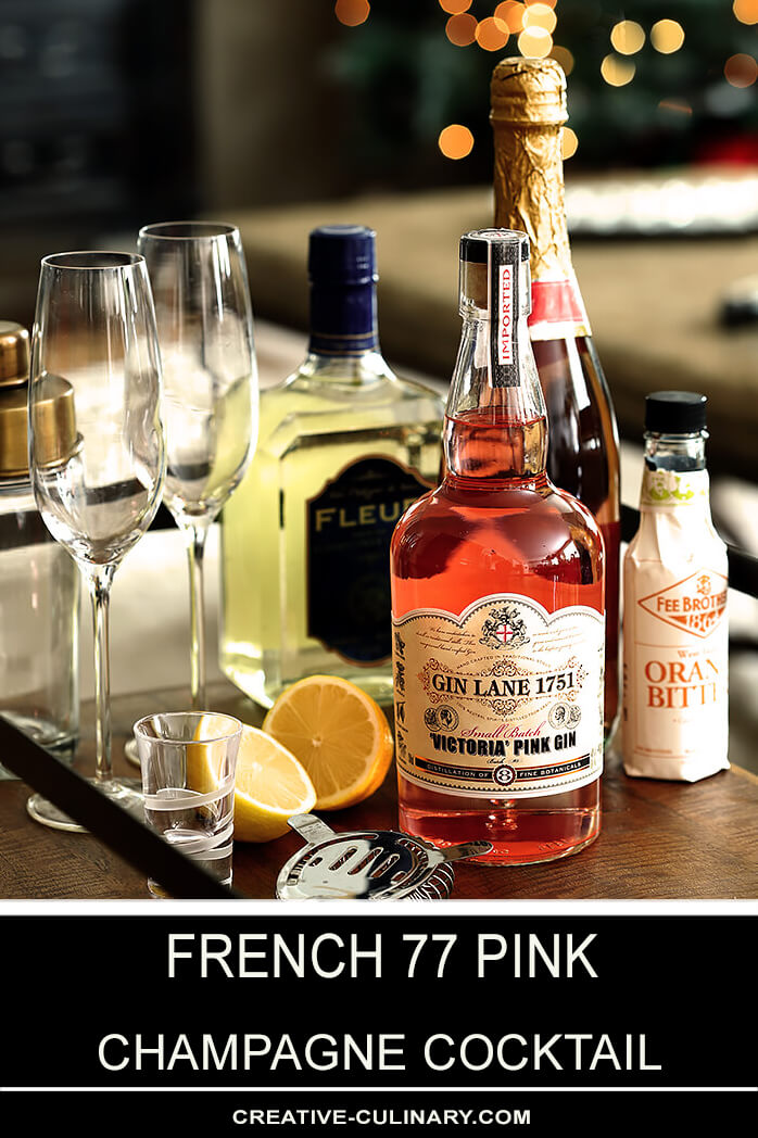 French 77 Pink Champagne Cocktail - Creative Culinary