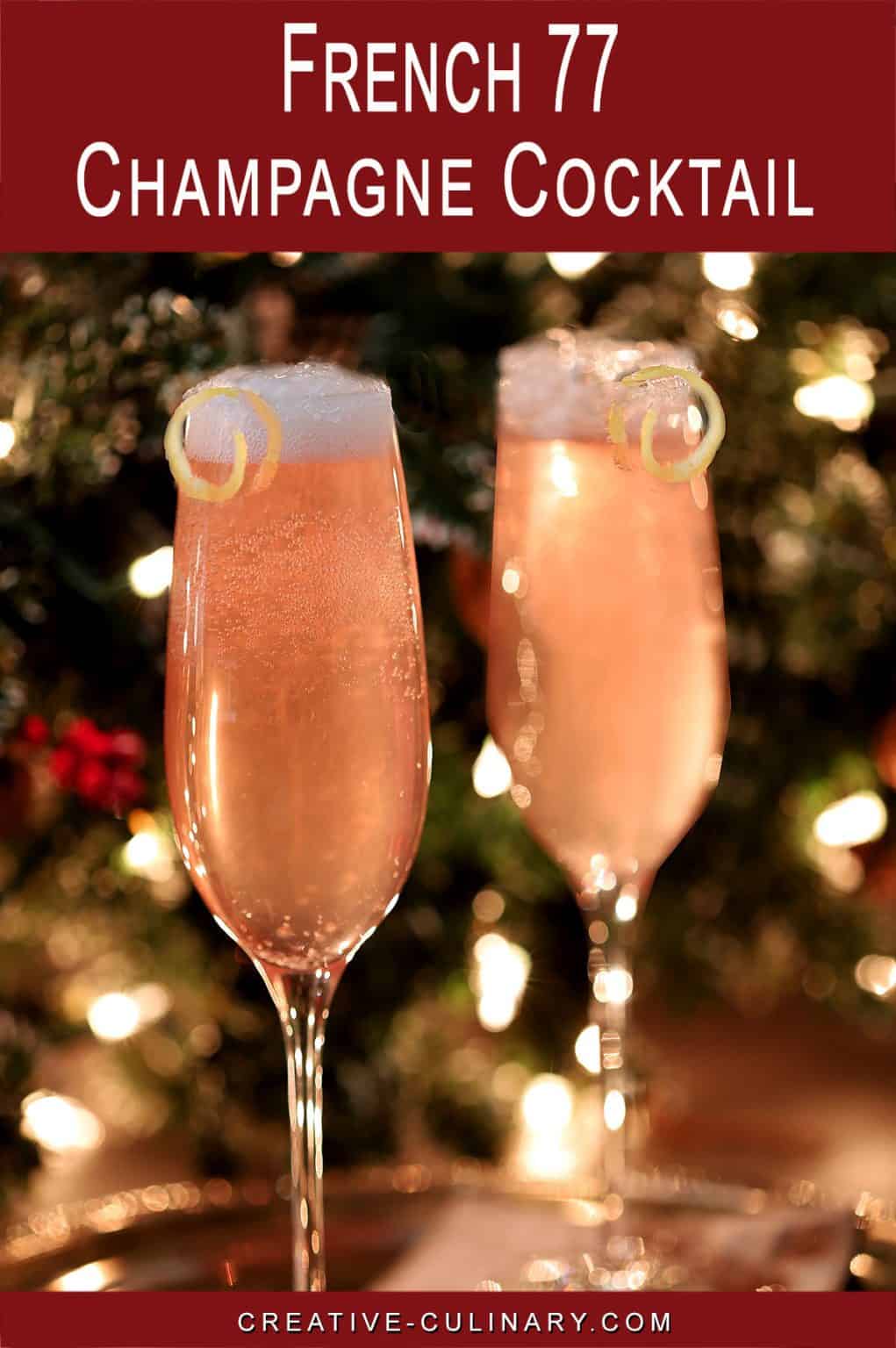 French 77 Pink Champagne Cocktail - Creative Culinary