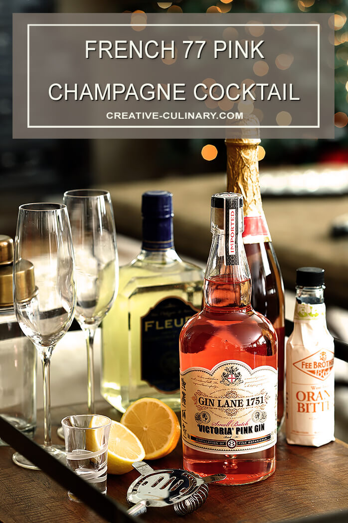 French 77 Pink Champagne Cocktail - Creative Culinary