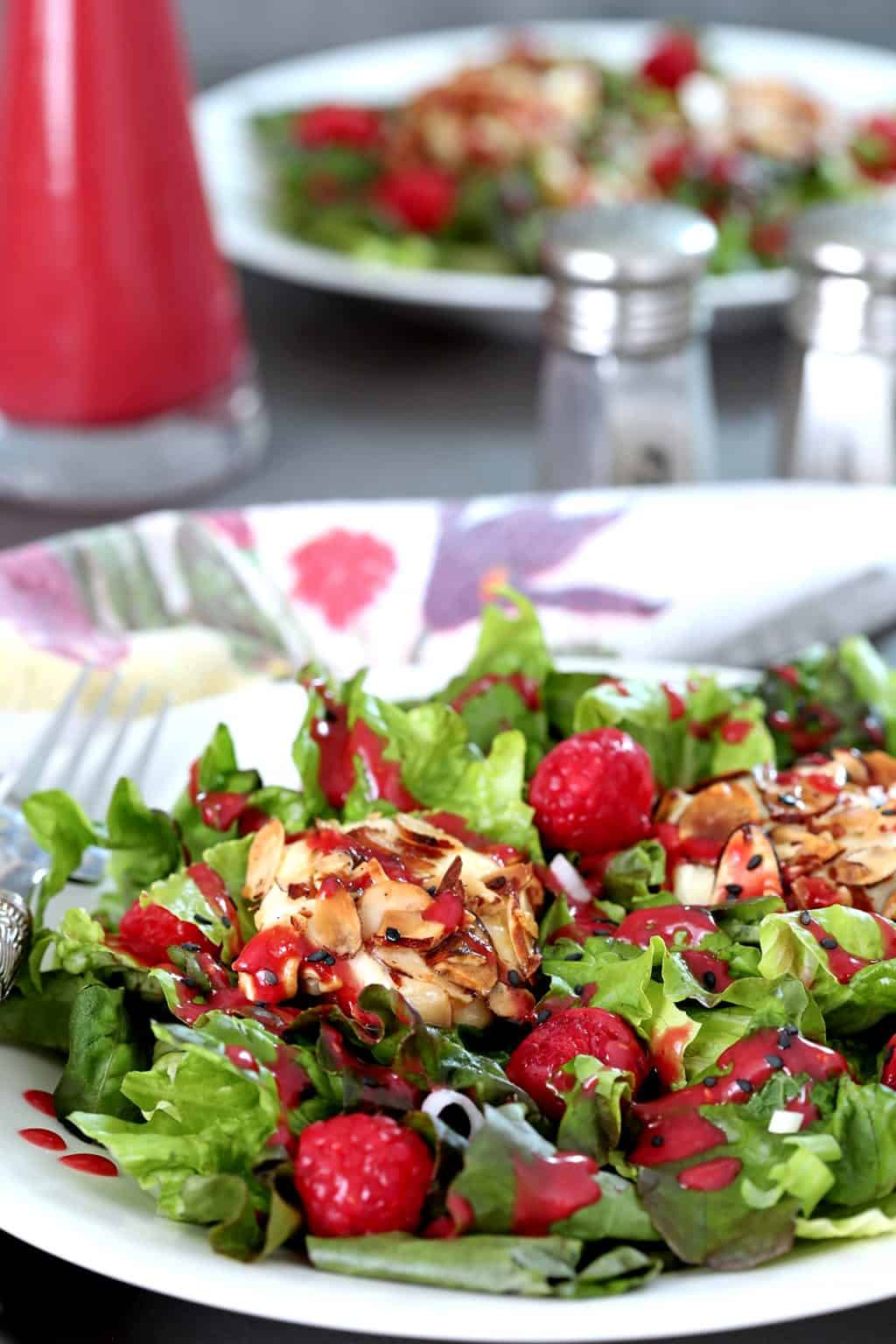 Warm Goat Cheese & Raspberry Salad - Creative Culinary