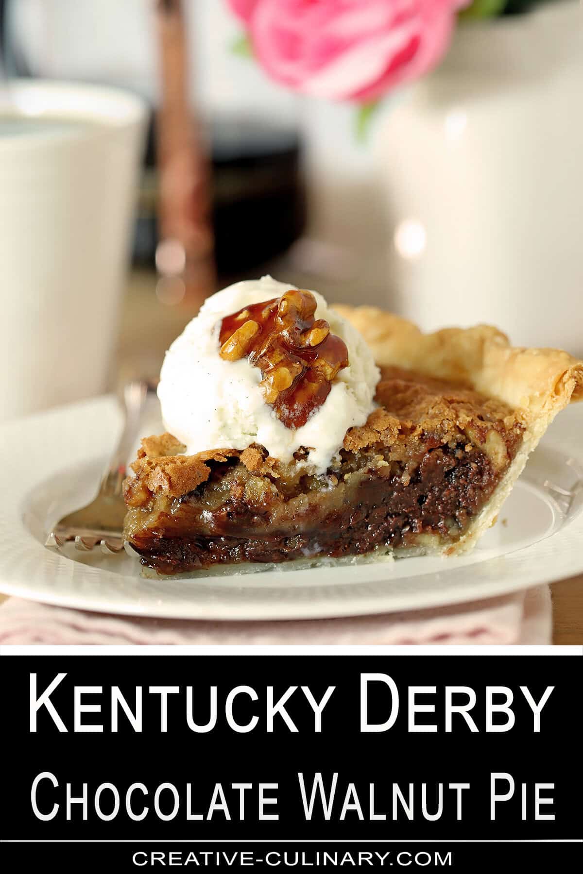 Kentucky Derby Chocolate Pie with Bourbon - Creative Culinary