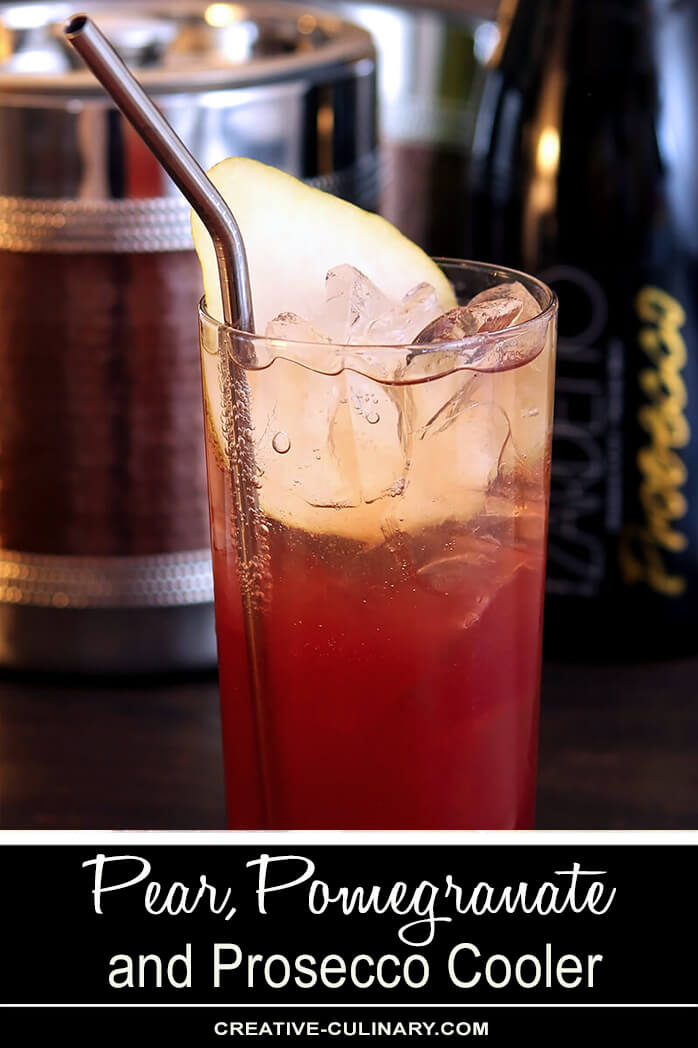 Pear Pomegranate Cooler with Prosecco - Creative Culinary