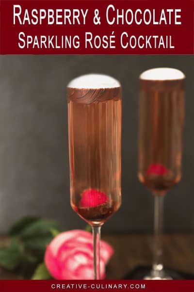 Raspberry and Chocolate Sparkling Rosé Cocktail - Creative Culinary
