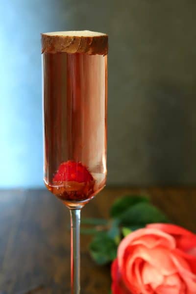 Raspberry and Chocolate Sparkling Rosé Cocktail - Creative Culinary
