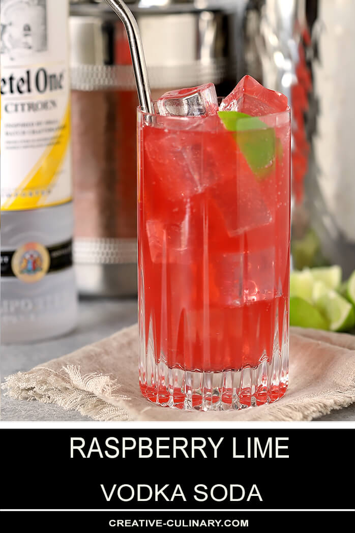 Raspberry Lime Vodka Soda - Creative Culinary