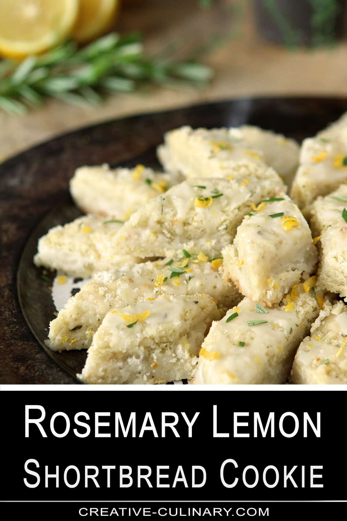 Rosemary Lemon Shortbread Cookies - Creative Culinary