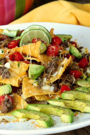 Refried Bean and Beef Nachos - Creative Culinary