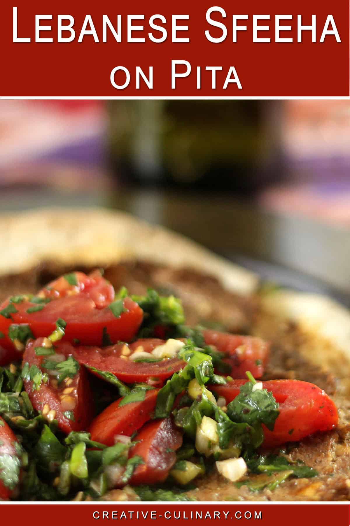 Lebanese Sfeeha on Pita - Creative Culinary